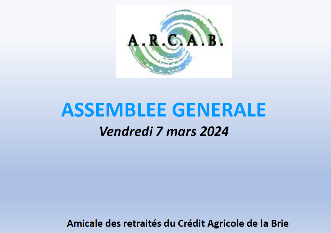ASSEMBLEE GENERALE DE L'ARCAB 2024